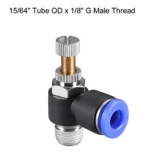 Elbow Air Flow Control Valve 15/64" OD x 1/8" G Speed controller Valve - Black,Blue - 15/64" OD ...